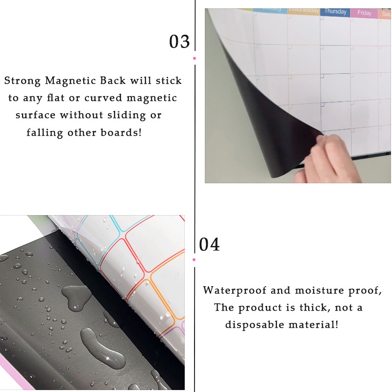 1 Pack A3 Size Magnetic Monthly Weekly Planner Calendar With 1 Pack A4 ...