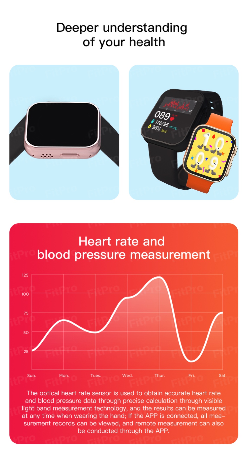 POSHI Men Women Smart Digital Watch Sport Color Full Touch Screen ...