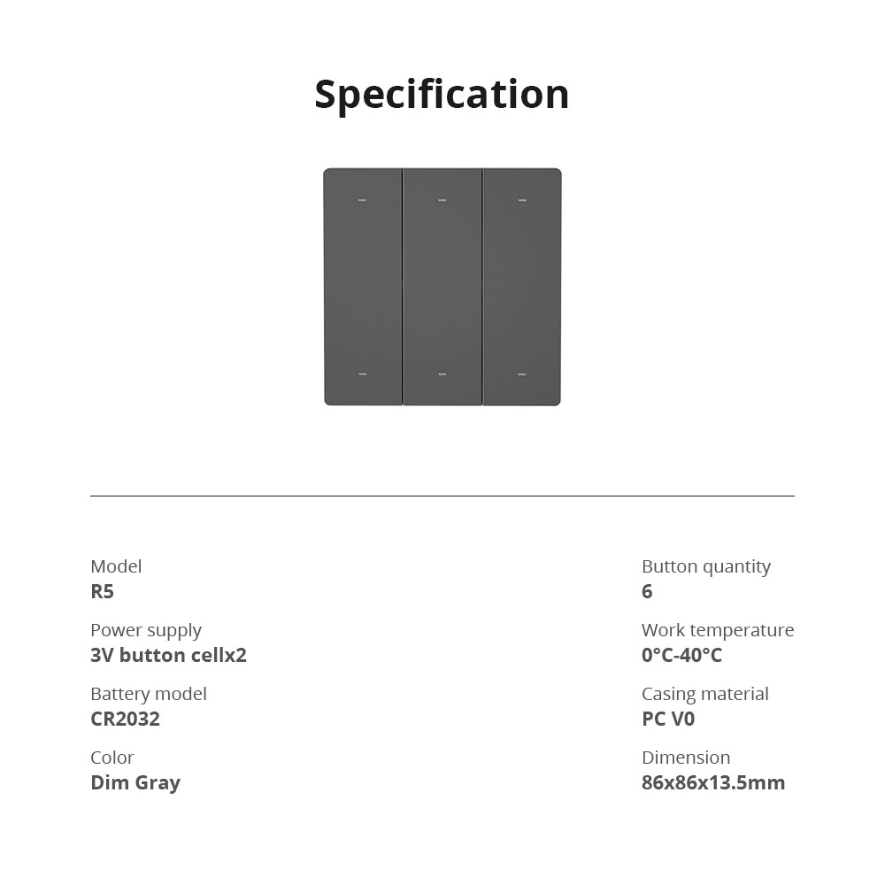 SONOFF R5 Scene Controller 6 Channel SwitchMan Wireless Remote ...