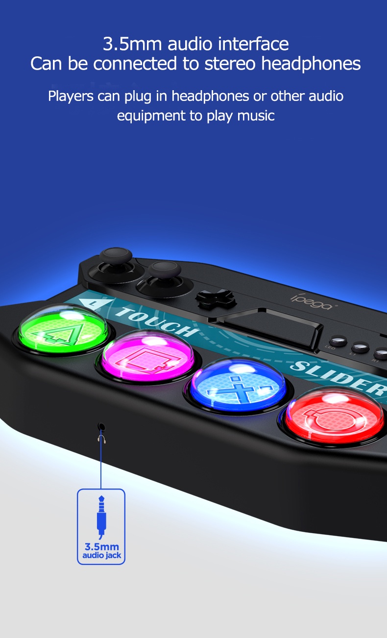 Ipega PG-P4016 PS4 PS5 Game Controller with Touch Bar LED Light for ...