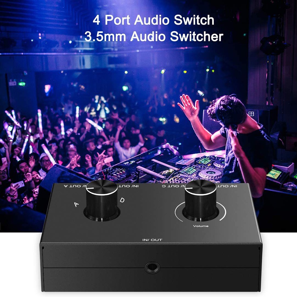 4Port /2Port 3.5mm Stereo Audio Switcher Stereo Bi-Directional Audio ...