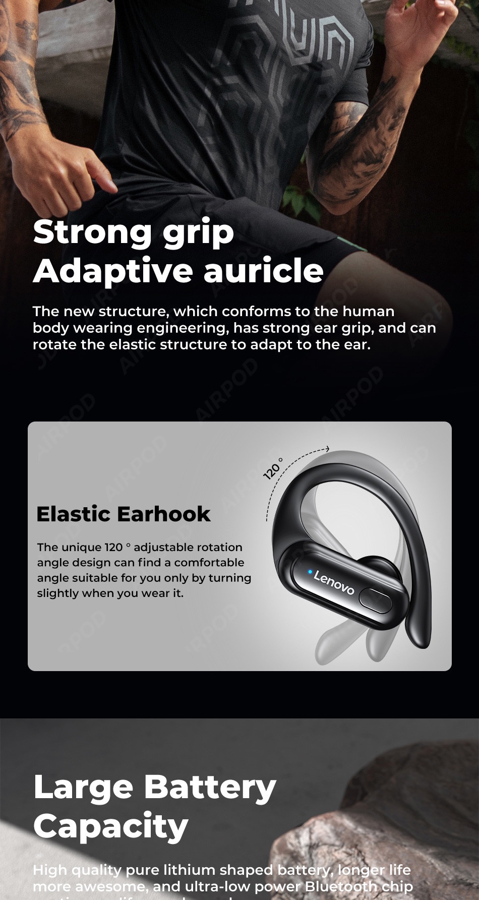 Original Lenovo XT60 Sports Headphone Wireless Earphone Bluetooth 5.3 ...