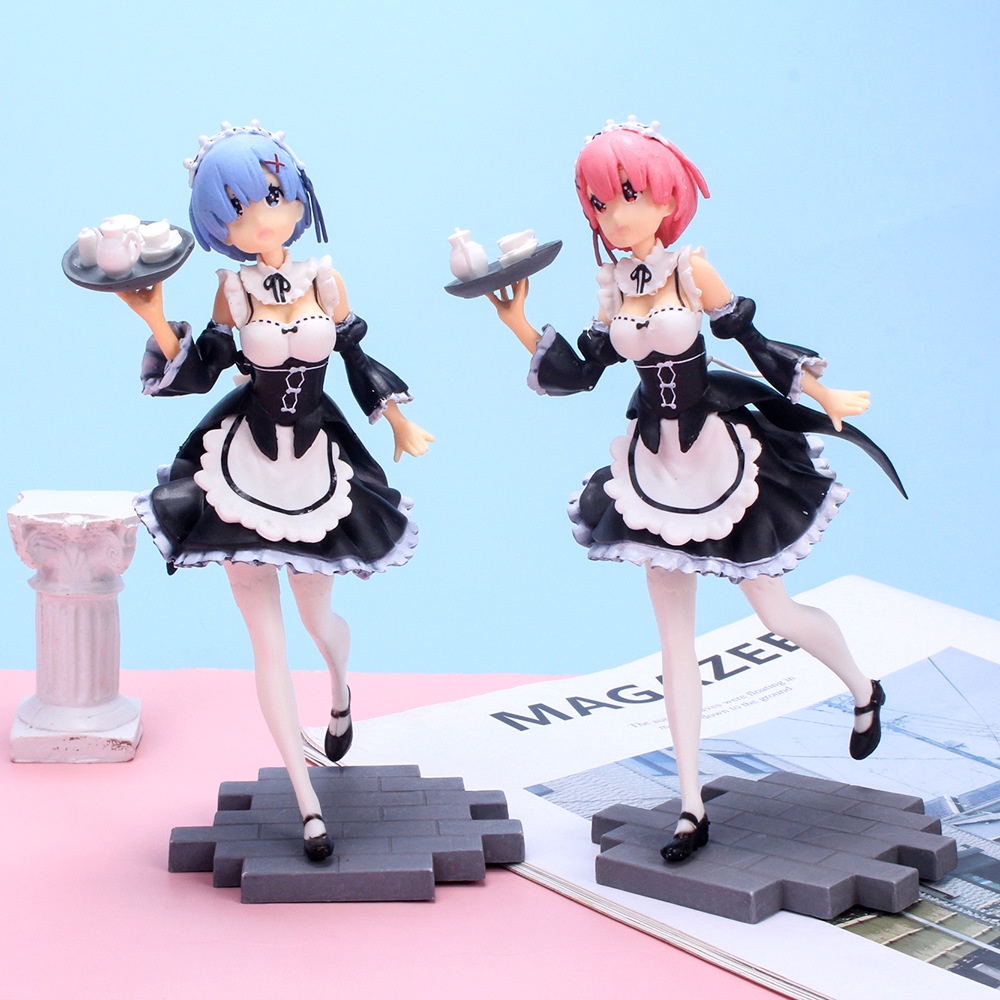 17.5cm Anime Re:Life in A Different World From Zero Ram Rem Apron Maid ...
