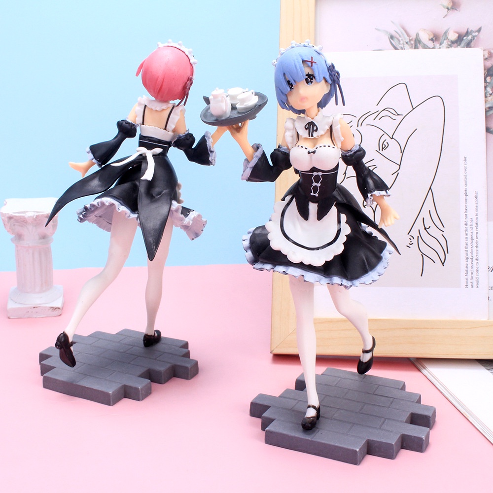 17.5cm Anime Re:Life in A Different World From Zero Ram Rem Apron Maid ...