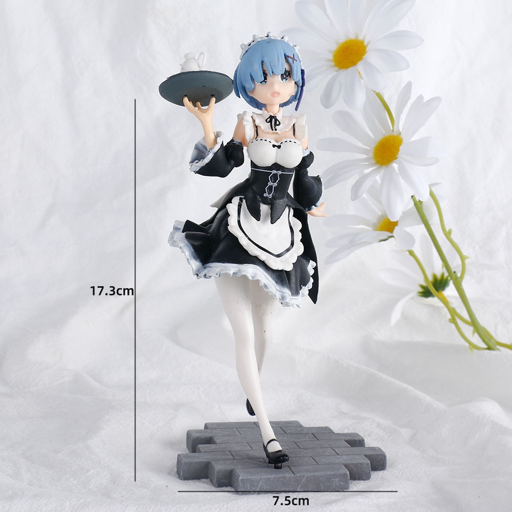 17.5cm Anime Re:Life in A Different World From Zero Ram Rem Apron Maid ...
