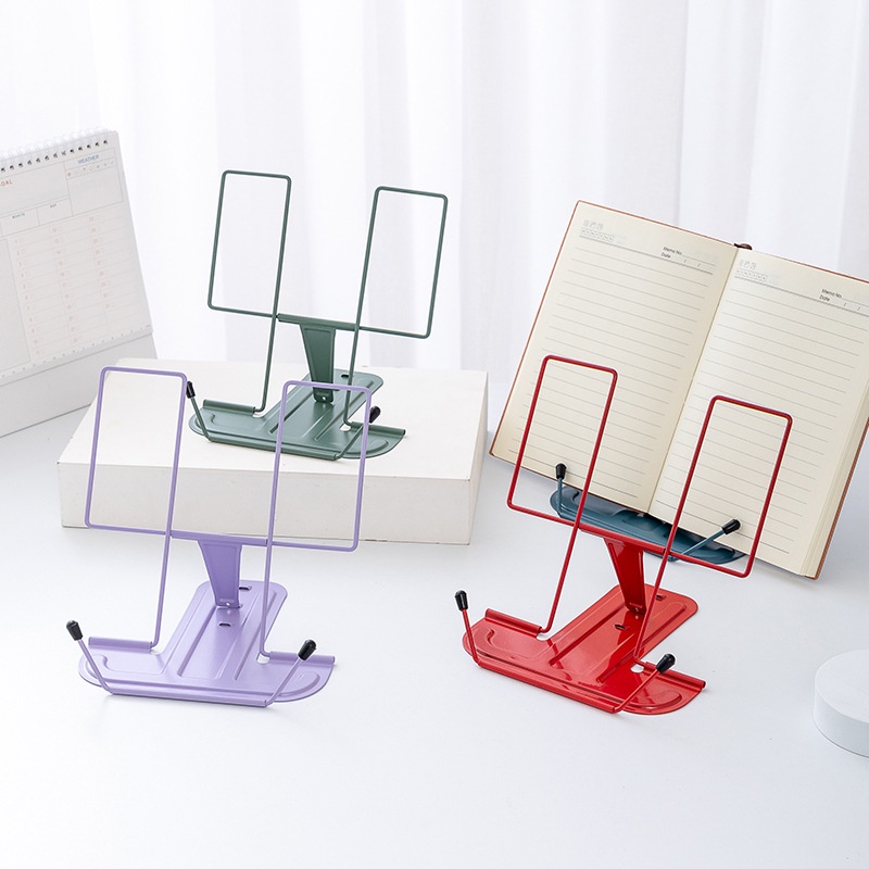 Metal Book Stand For Desk Adjustable Reading Rest Book Holder Portable ...