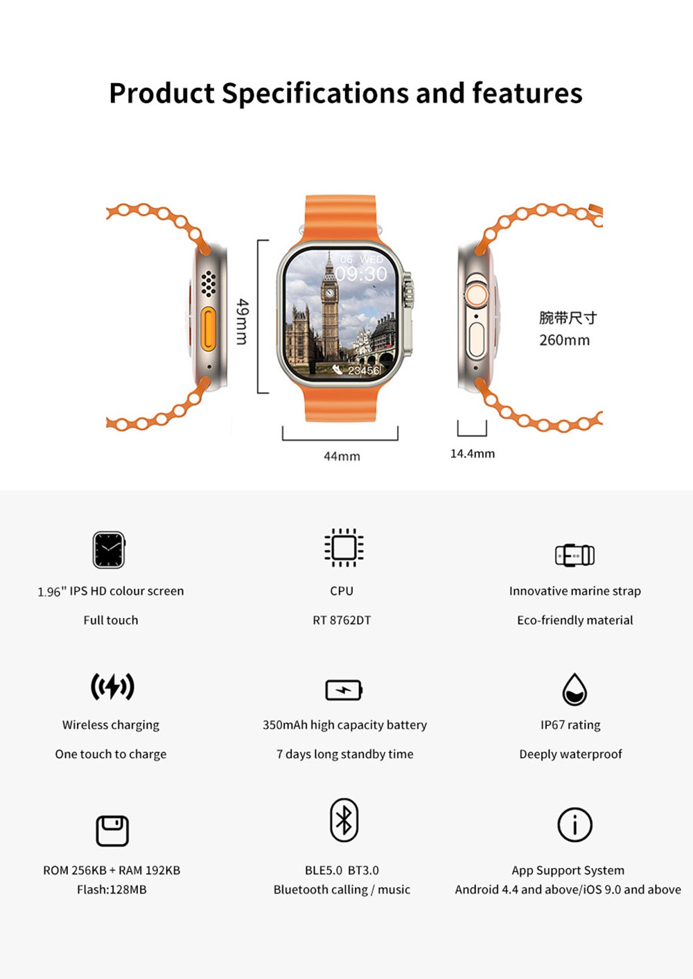 Smartwatch ultra series 8 iwo 16 ultra 8 watch clone 49mm smart watch ...