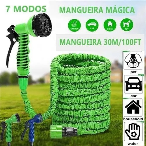 Magic Garden Hose 30m Retractable and Flexible With 7 Types of Jets Gun ...