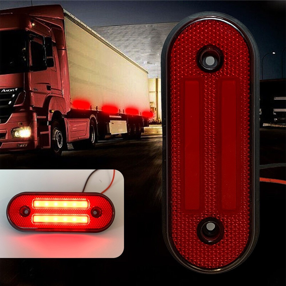 【JUMLEE HOT】12LED Oval Marker Side Lights Trailer Truck Lorry Indicator ...