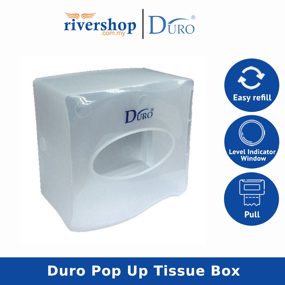 DURO Tissue Dispenser Pop Up Tissue Box Plastic Holder Home Living ...