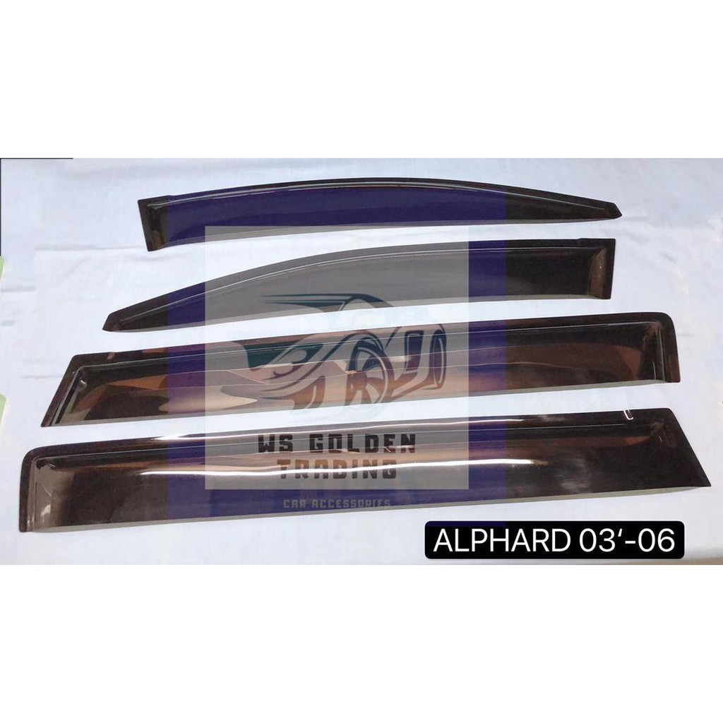Toyota Alphard ANH10 2002-2008 4PC Flat Door Visor (Big 12cm Width ...