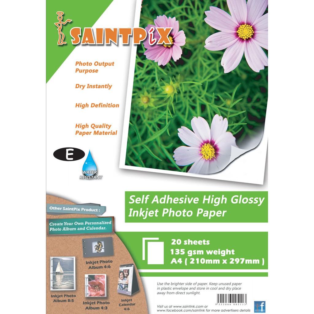 A4 SaintInk Glossy Sticker Paper 135gsm (20 sheets) | Shopee Malaysia