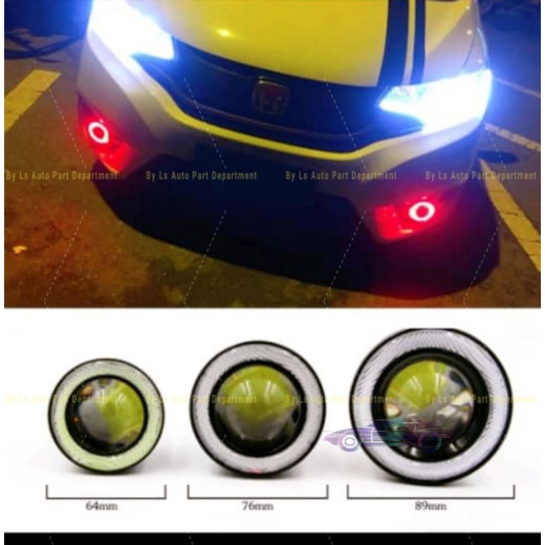 Car Motor Cob LED Angel Eyes Fog Lamp Projector Halo Ring Eagle Eye Lens Front Bumper Lampu ...