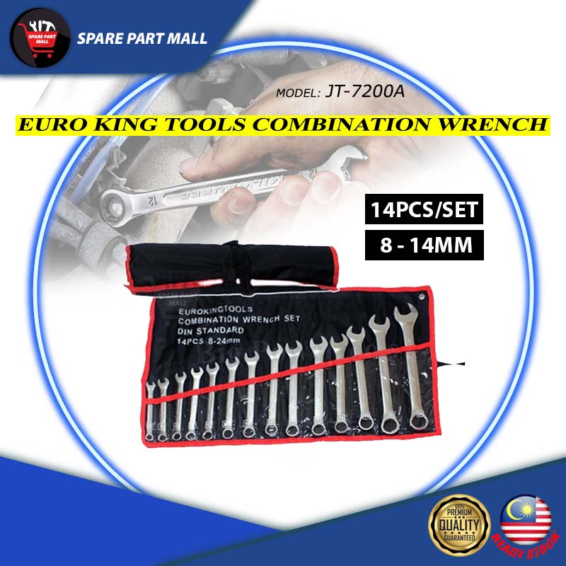 EURO KING TOOLS COMBINATION WRENCH SET 8MM-24MM (14PCS/SET) (JT-7200A ...