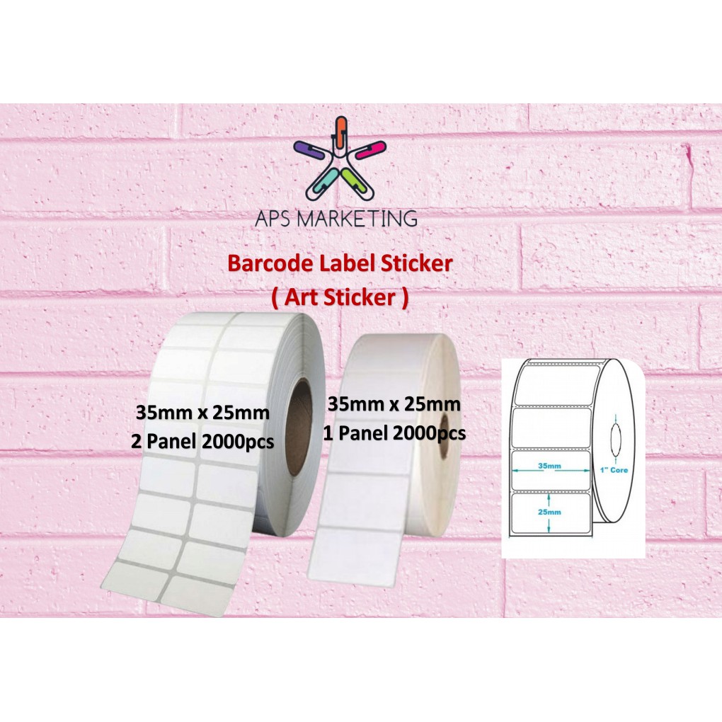Barcode Art Label Sticker 35mm x 25mm | Shopee Malaysia