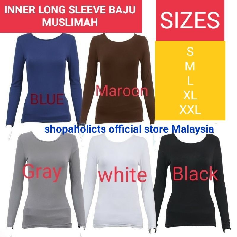 🔥INNER LONG SLEEVES BAJU MUSLIMAH 🔥 STRETCHABLE 💯% Cotton material ...