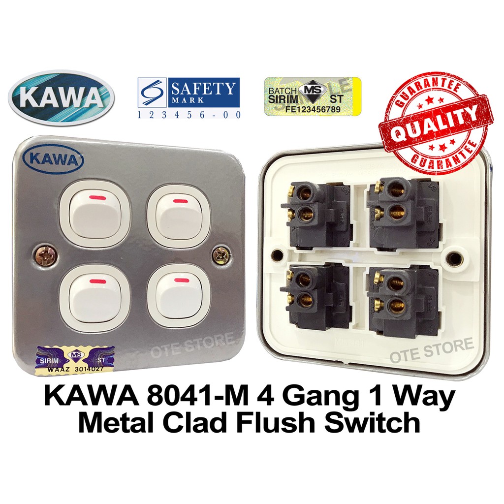 KAWA Metal Clad Flush Switches (SIRIM Approval & Safety Approval) (1G ...