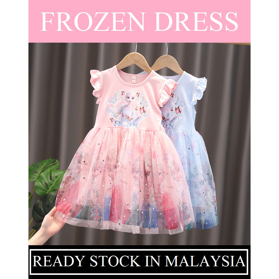Frozen Elsa Princess Let it Go Girl Sequin Girl Dress Baju Anak ...