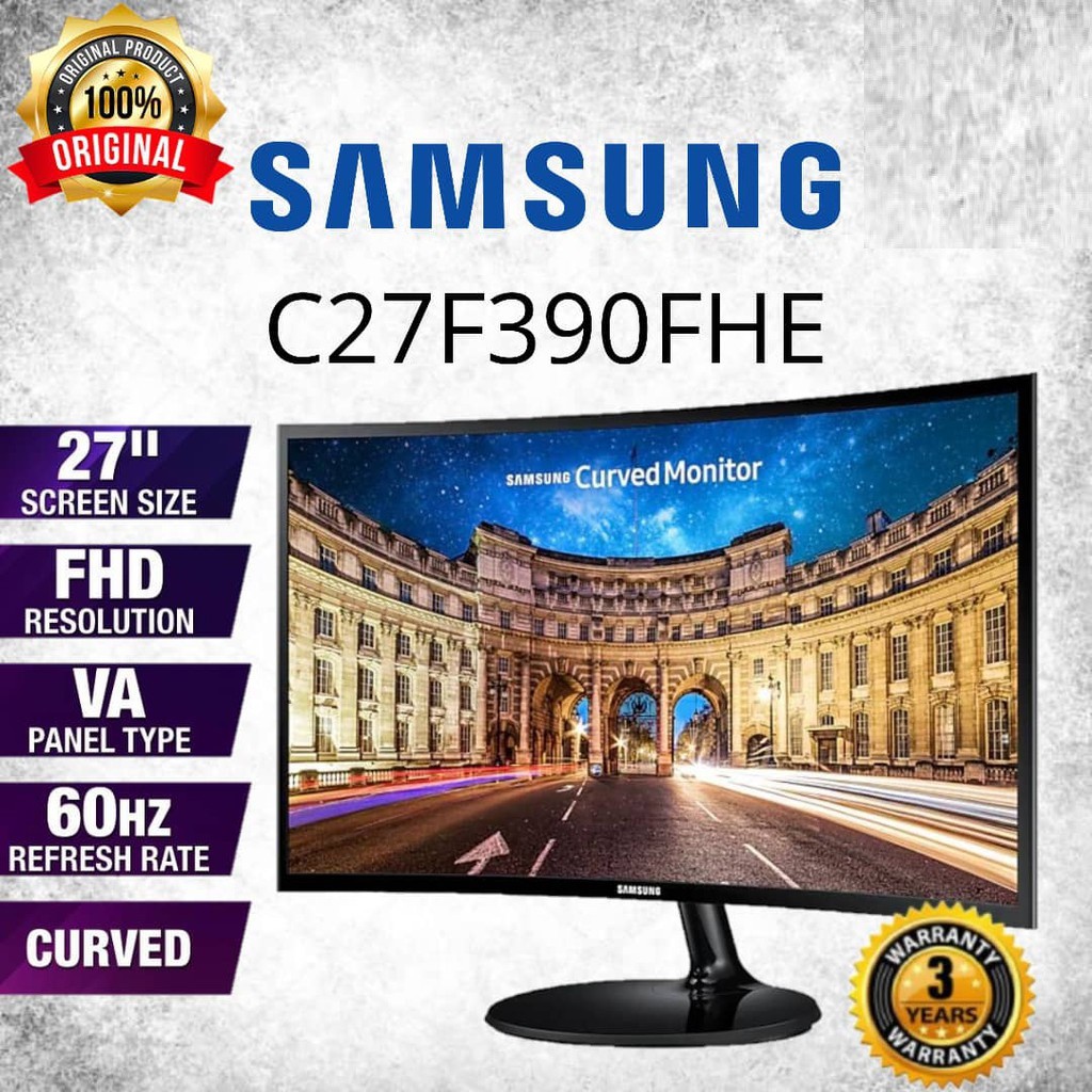 SAMSUNG 27" Curved Monitor CF390 with Super Slim and Sleek Design ...
