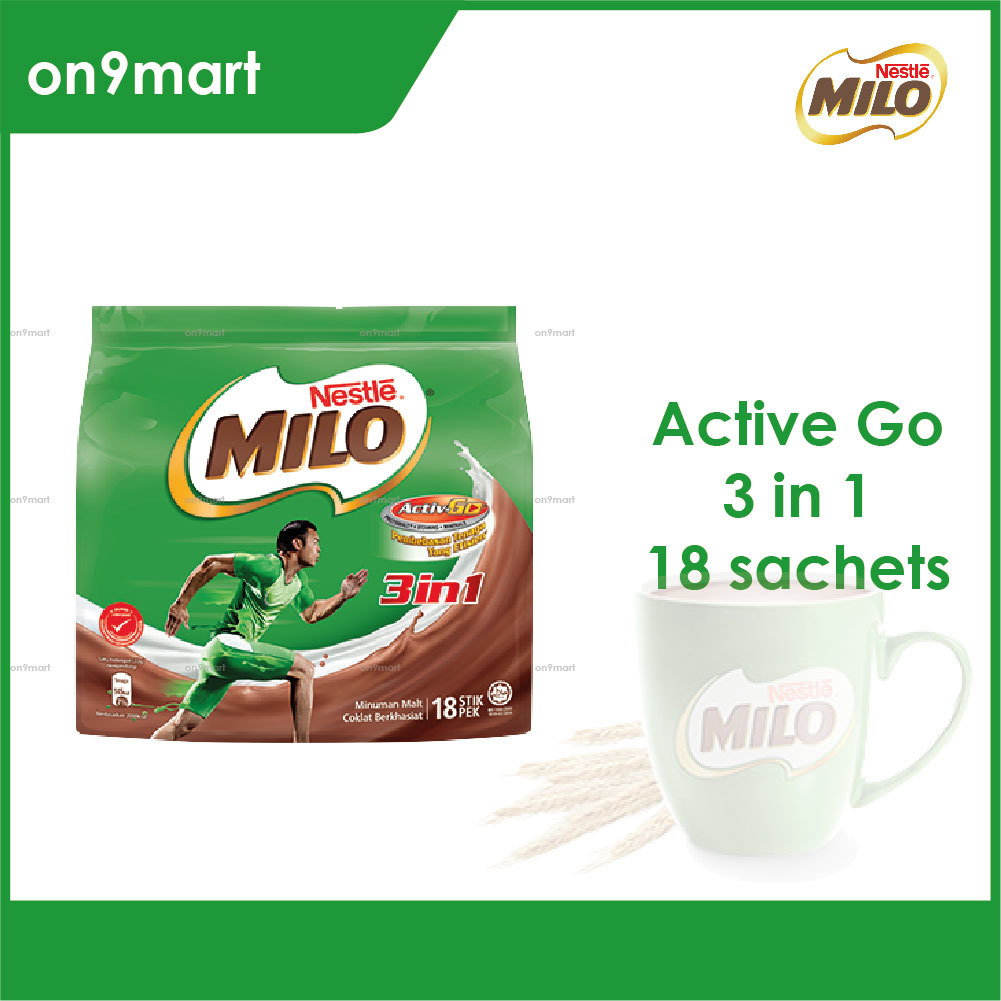 Nestle MILO 3 in 1 Activ-Go 18 x 33g | Shopee Malaysia