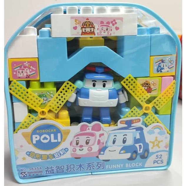 Ready Stock POLI ROBOCAR BUILDING BLOCK 34pcs & 52pcs/ Kereta Robocar ...