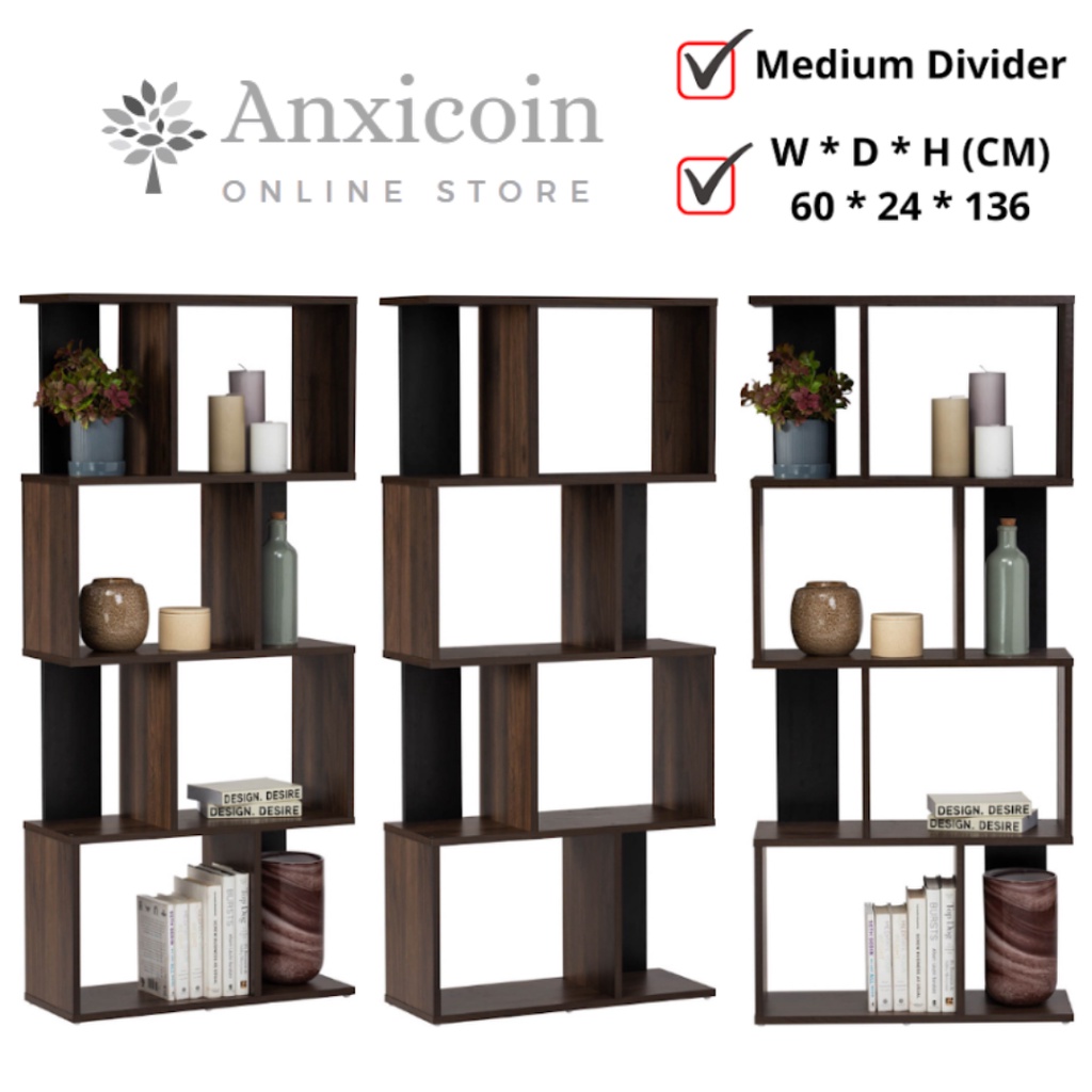 AC ALASKA Partition Divider Bookshelf Display Rack Bookcase Book Rack ...