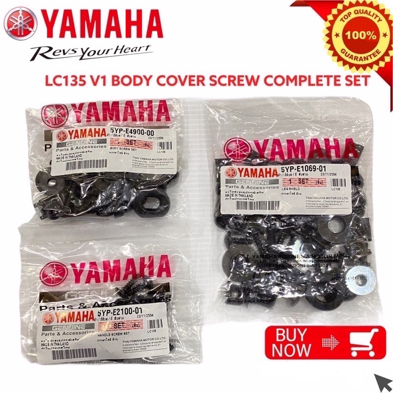 FULL SET! ORIGINAL LC135 Y15ZR Y125ZR Y100 WAVE EX5 SRL KRISS SS1 SS2 RS150 BODY COVER SCREW ...