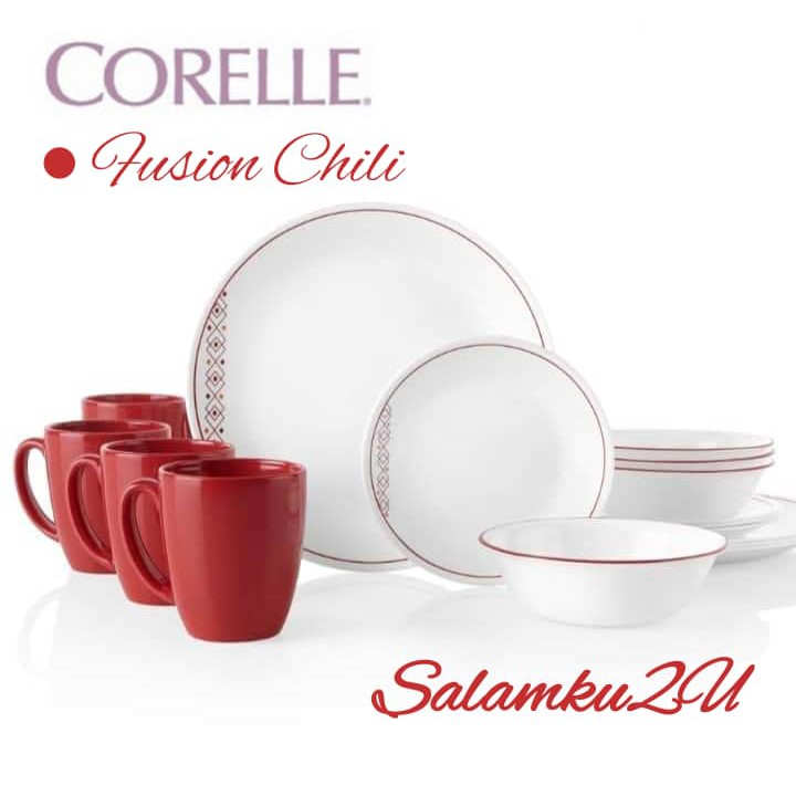 16PCS CORELLE LIVINGWARE DINNER SET/SET PINGGAN MANGKUK PIRING CAWAN ...