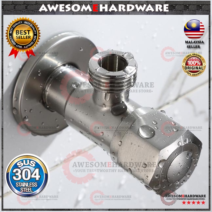 SWARSKII MA1 1/2" SUS304 STAINLESS STEEL ANGLE VALVE STOPCOCK STOPVALVE ...
