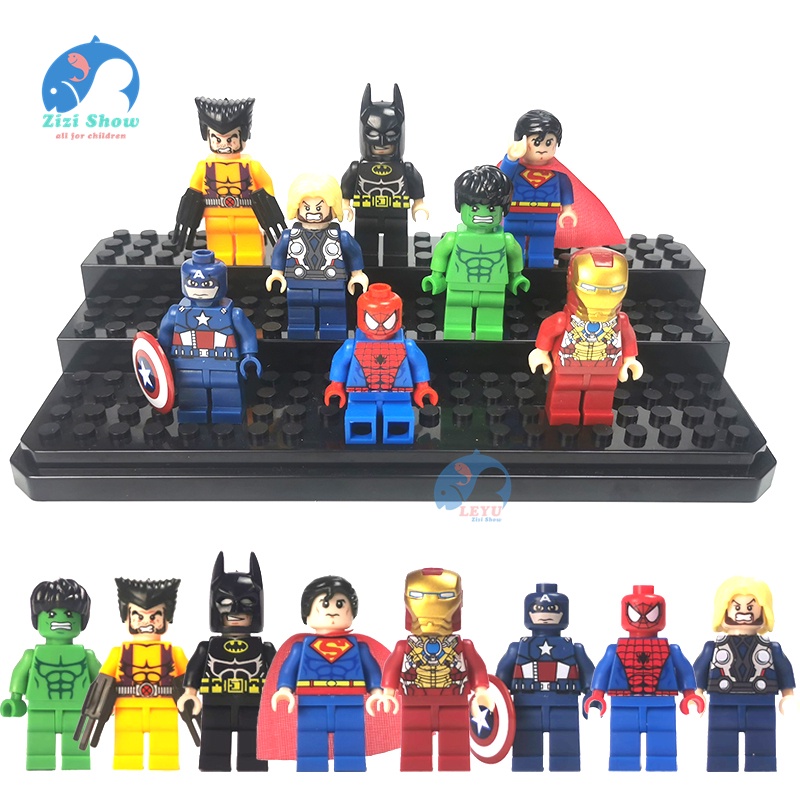 LEYU Superhero Minifigures Building Blocks Marvel DC Doll Avengers ...