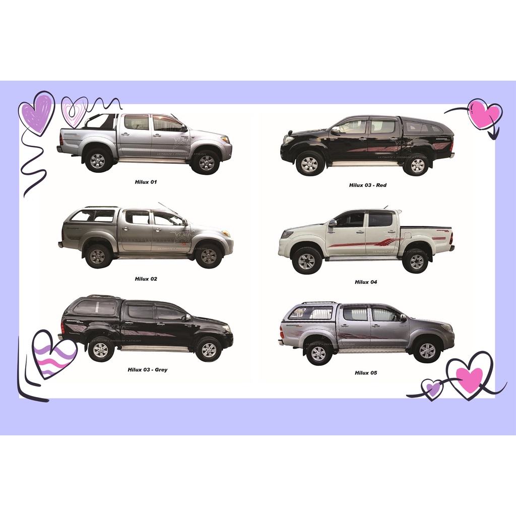 Toyota Hilux Sticker Car Side Body Lining (10 Designs) | Shopee Malaysia