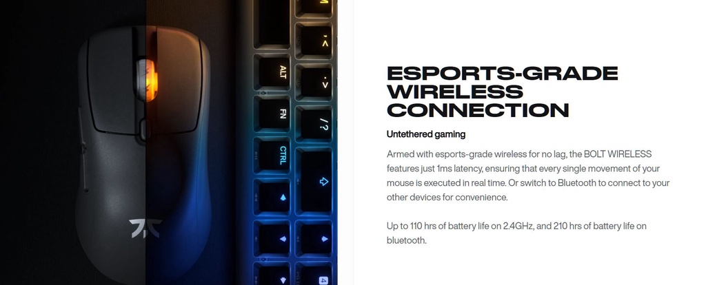 FNATIC GEAR BOLT WIRELESS GAMING MOUSE - ( BLACK / WHITE ) | Shopee ...