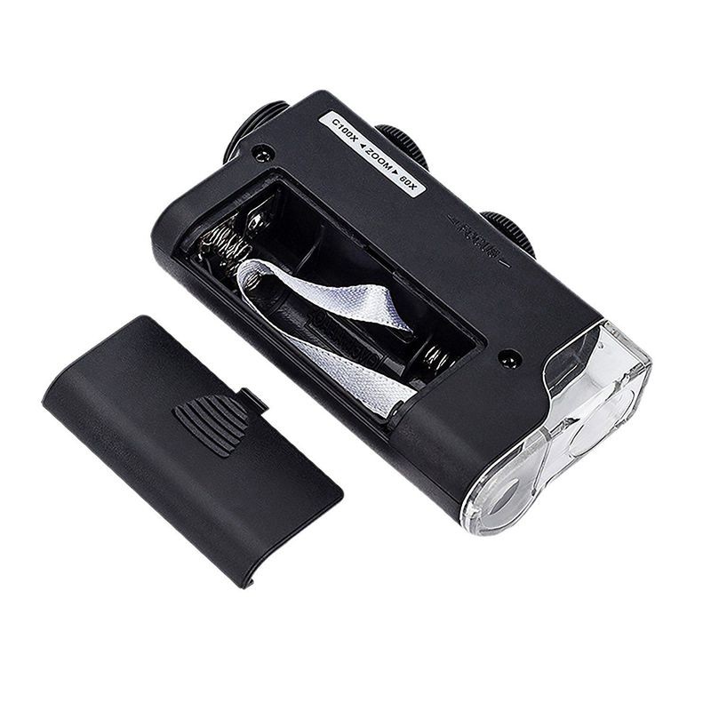 60-100X Zoom Microscope Magnifier UV Light Clip-on Micro Lens Mobile ...