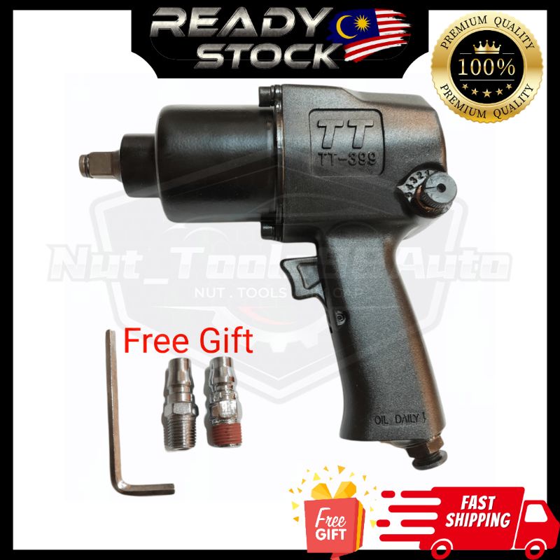 Tuta TT-399 1/2‘’ Workshop Heavy Duty Air Impact Wrench 《Two Speed》Twin Hammer Repail Tool Gun ...