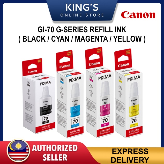 CANON GI-70 Bottle Ink Black Cyan Magenta Yellow GI70 GI 70 for GM2070 , G5070 , G6070 , GM4070 ...