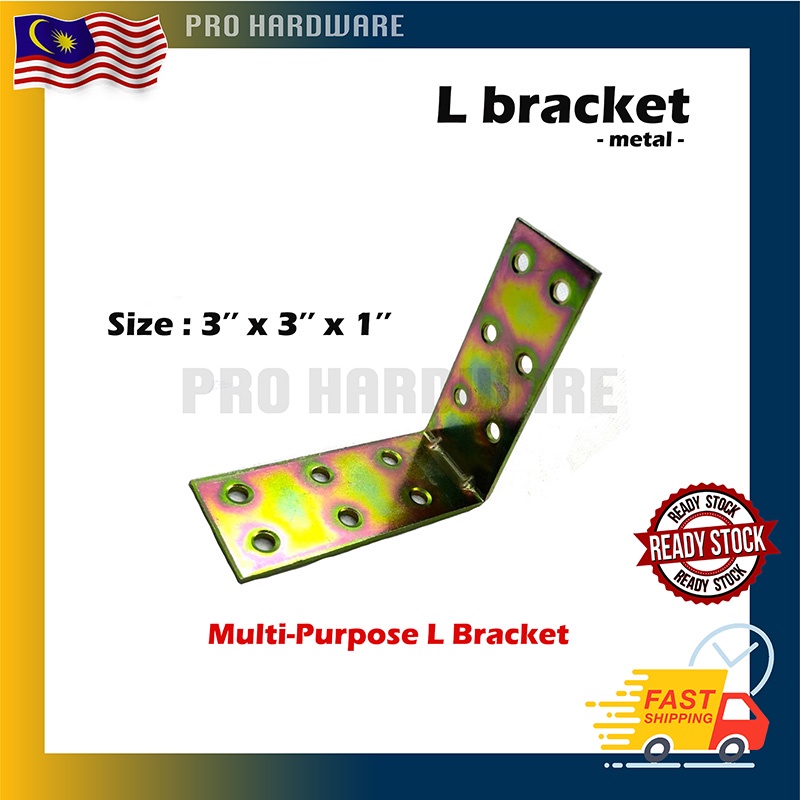 Metal 3'' X 3'' X 1'' L Bracket Furniture Angle Bracket / L Bracket ...