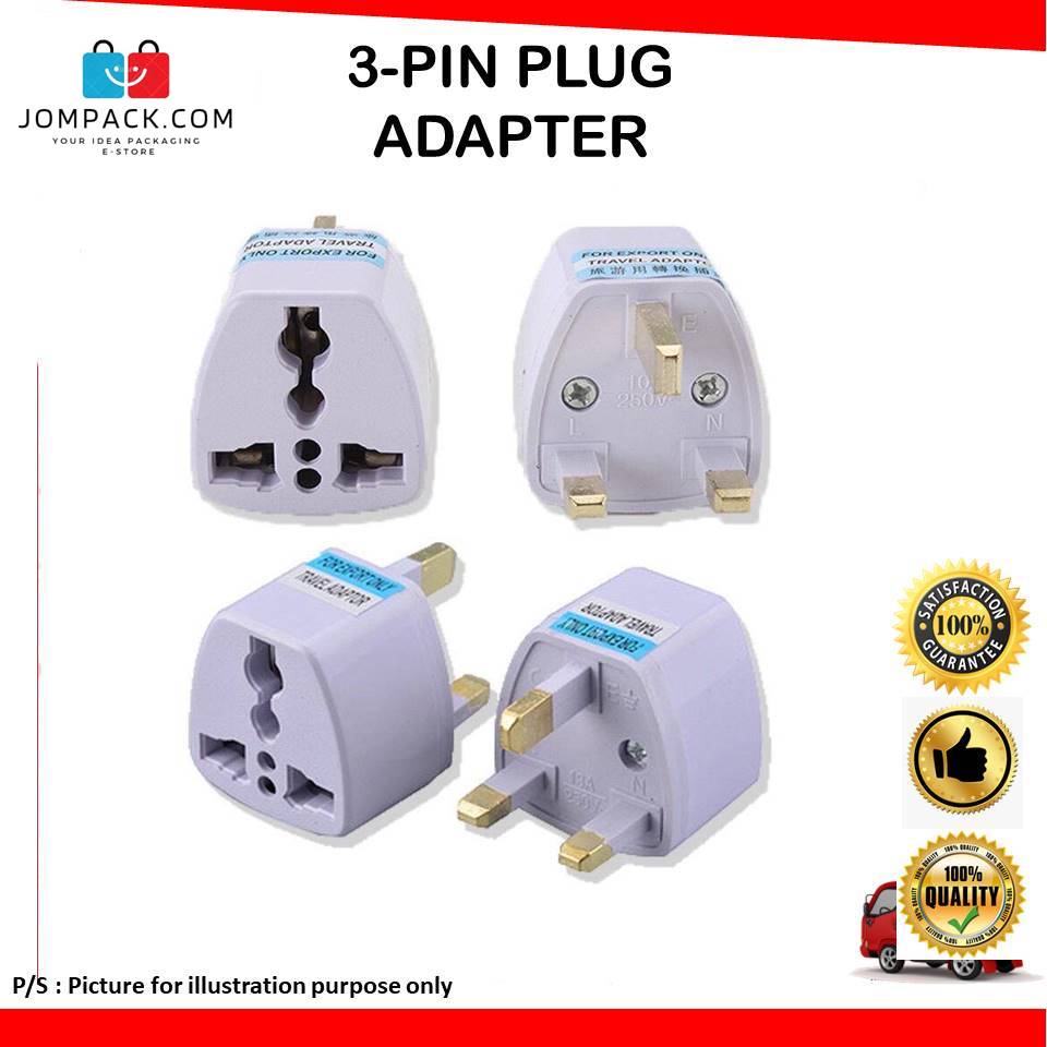 3-Pin Universal Adapter Plug Head UK 3 Pin Malaysia China Plug Socket ...