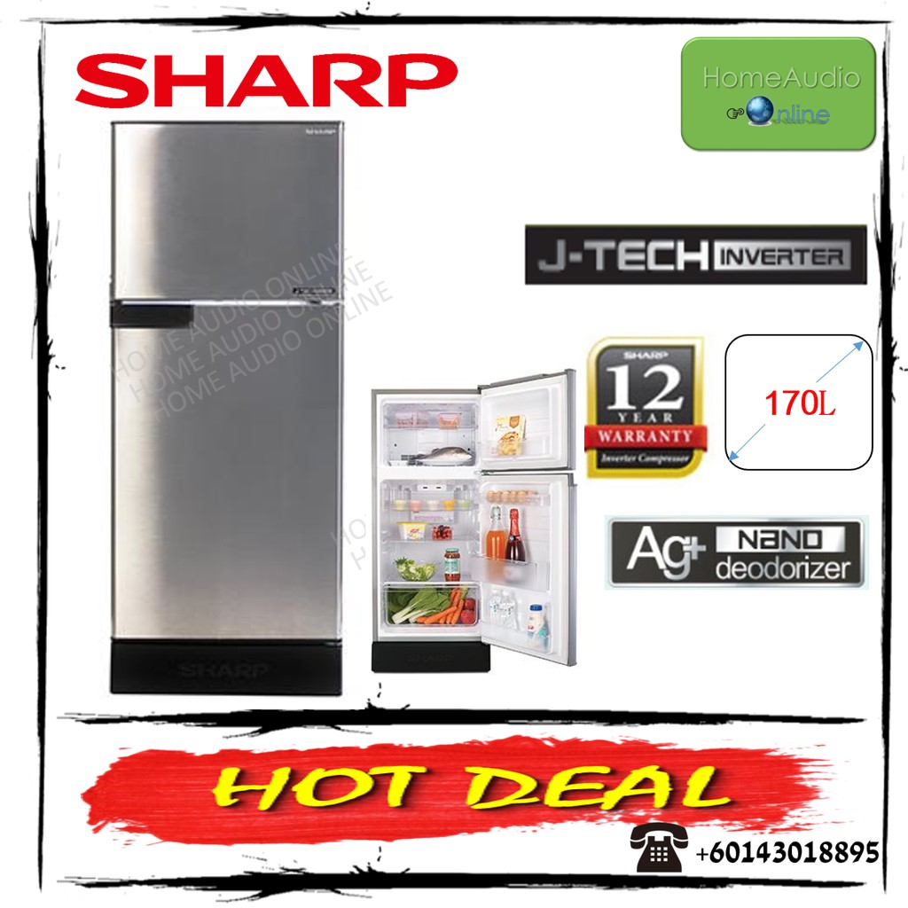 Sharp 170L 2 Door J-Tech inverter Refrigerator SJ189MS | Shopee Malaysia