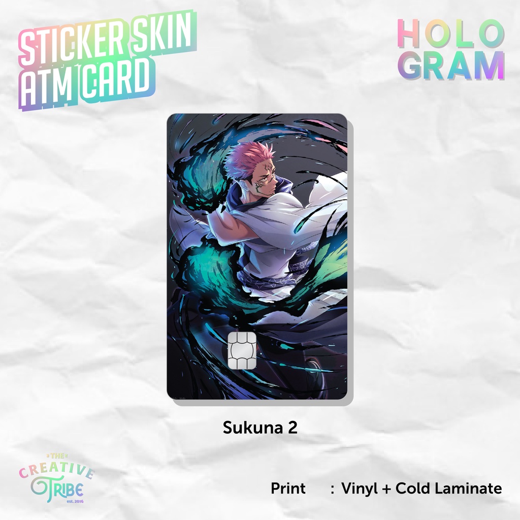 Sukuna 2 - HOLOGRAM Skin Card Sticker - Vinyl ATM Debit Credit Emoney ...