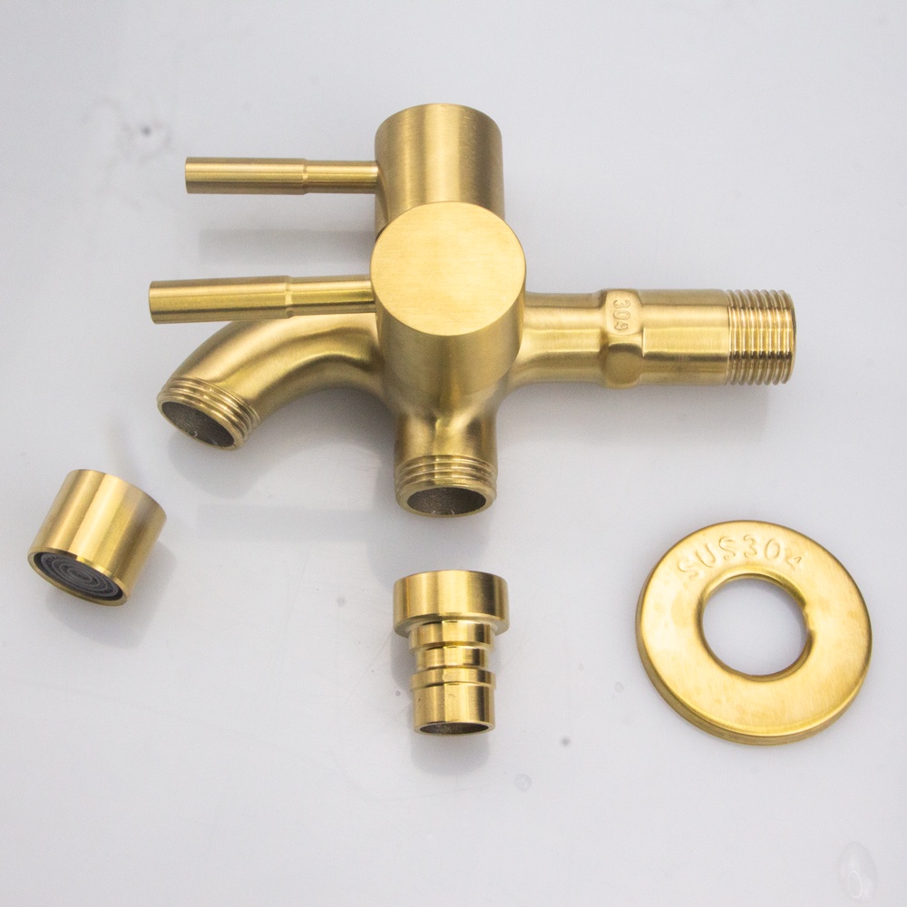 304 Double Tap Multifunctional Stainless Steel Two Way Tap - Black ...