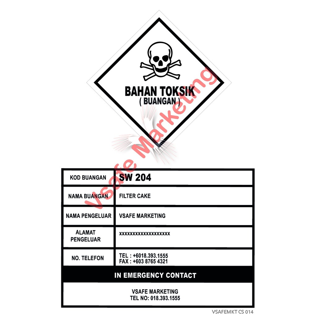 Signage VSAFEMKT CS014 Flammable Hazard Signage Scheduled waste sticker ...