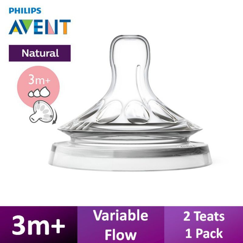Philips Avent Natural Variable Flow Teat (2 Teats in a Pack) | Shopee ...