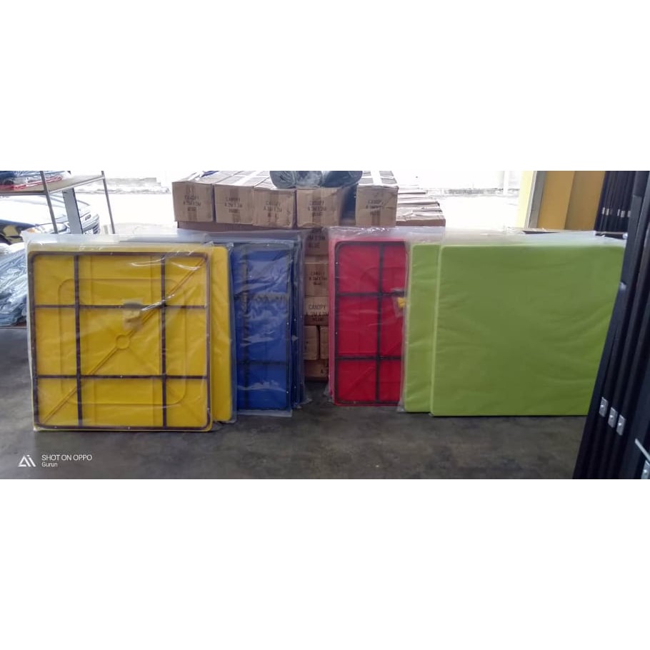 MEJA PETAK LIPAT 3X3 PLASTIK HEAVYDUTY KOKO / FORDABLE MEJA PLASTIK 3X3 ...