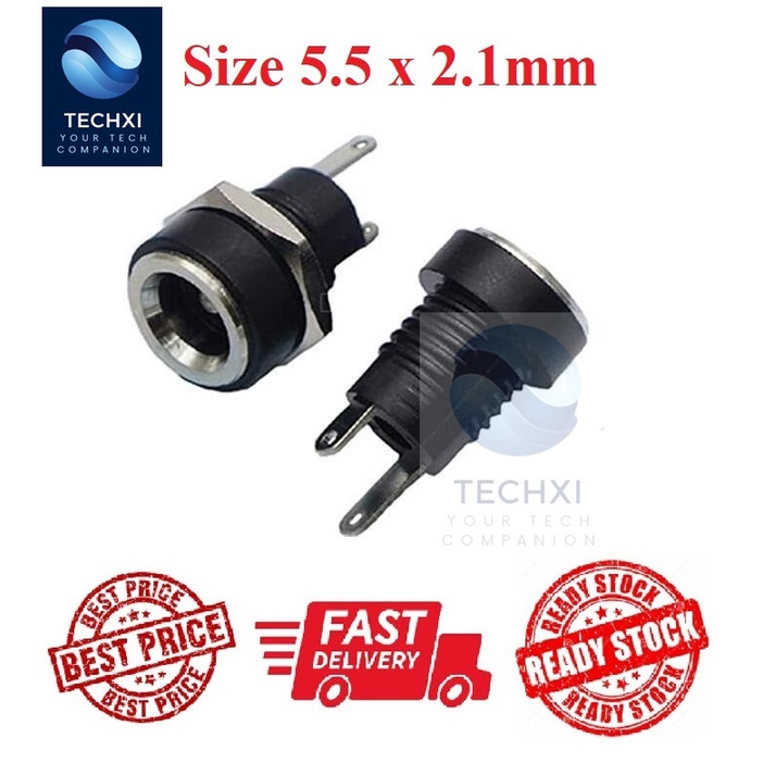 Panel Mount DC Power Jack 5.5 x 2.1mm | Shopee Malaysia