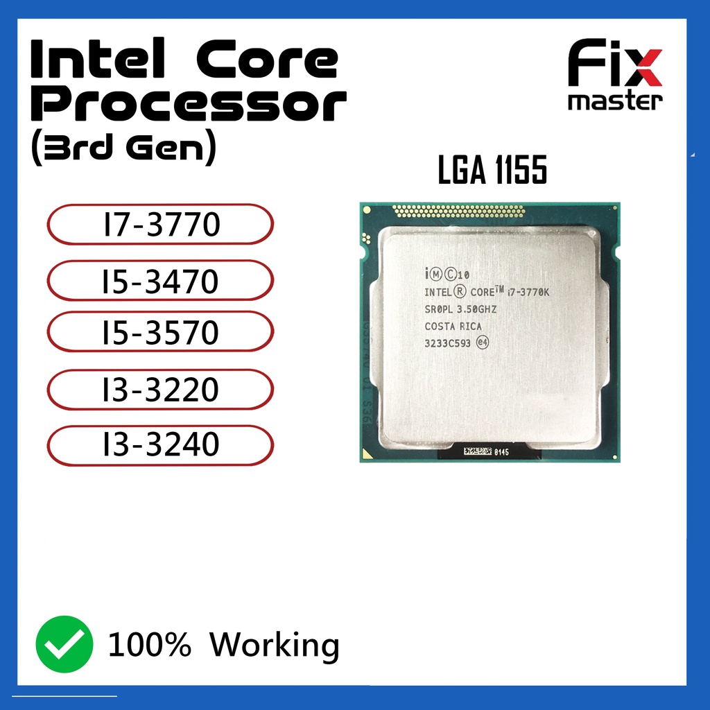 [Ready Stock] Intel Core Processor (3rd Gen) Socket LGA1155 / I7-3770 ...