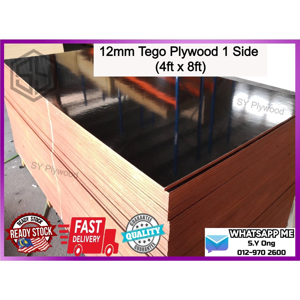 12mm (4ft x 8ft) Tego Plywood 1side (90pcs / Bundle) | Shopee Malaysia