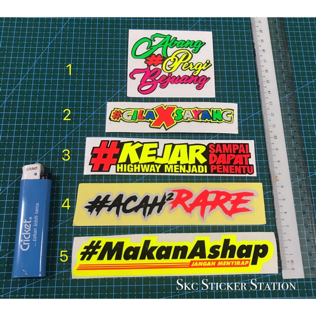 Sticker Cutting Overlapping # Ayat Perkataan ( pantulan & florescent) # ...