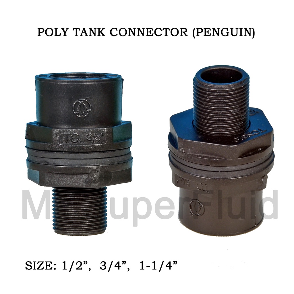 [1/2"] [3/4"] [1-1/4"] POLY TANK CONNECTOR FOR ALL WATER TANKS [1PCS ...