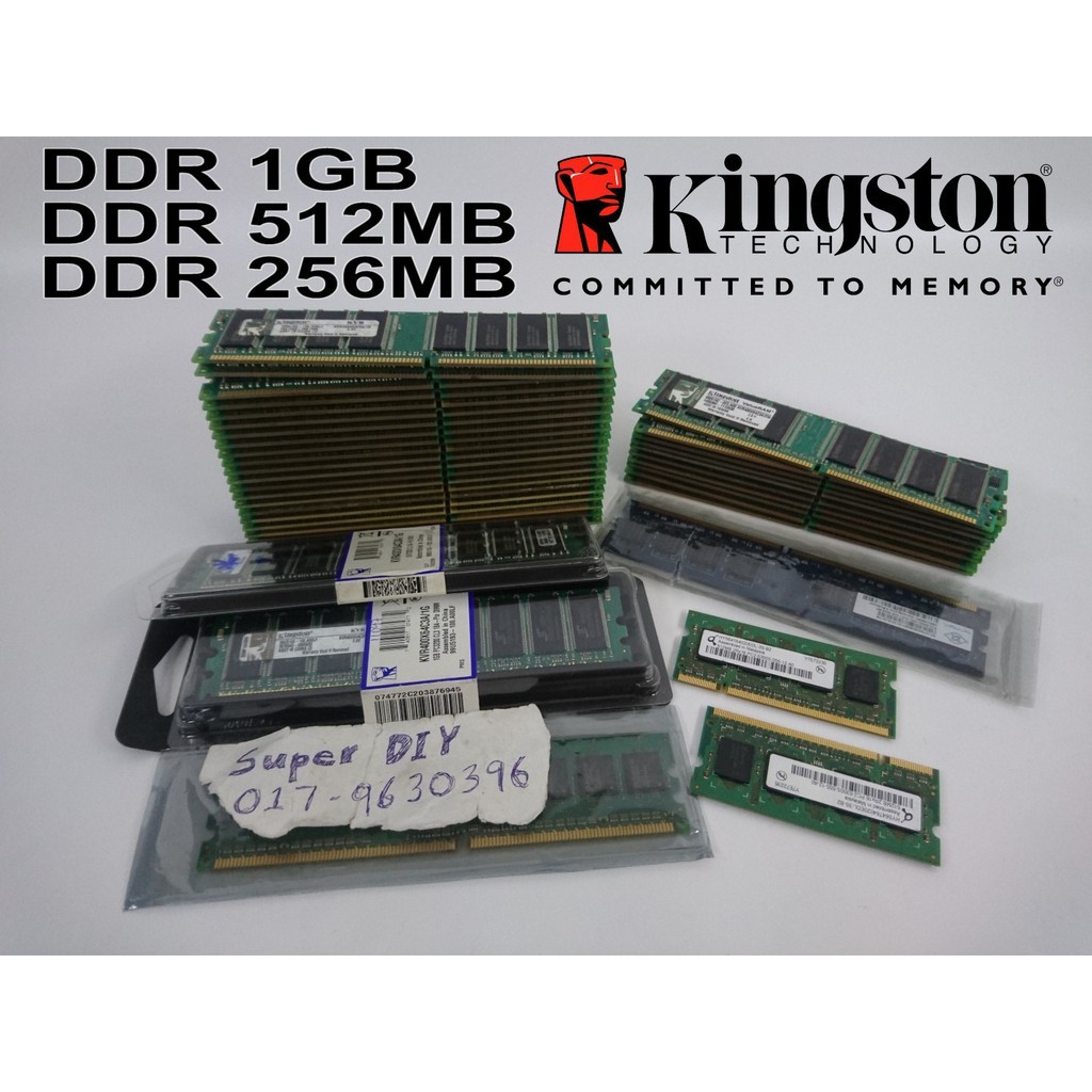 ORIGINAL kingston DDR DDR1 RAM memory SDRAM 1GB 400 Mhz PC 3200 184 pin ...