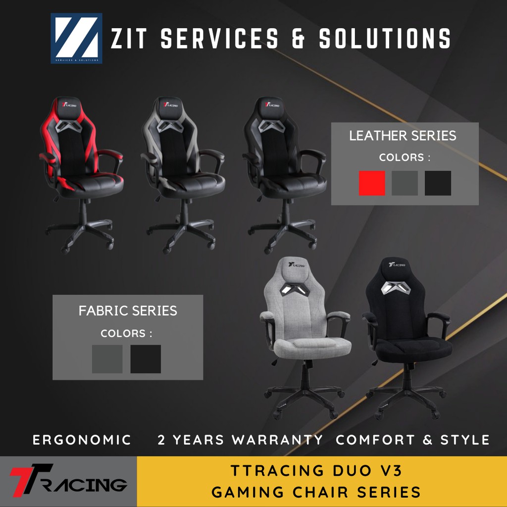 TTRacing Duo V3 Gaming Chair Leather & Fabric Series Kerusi Gaming ...